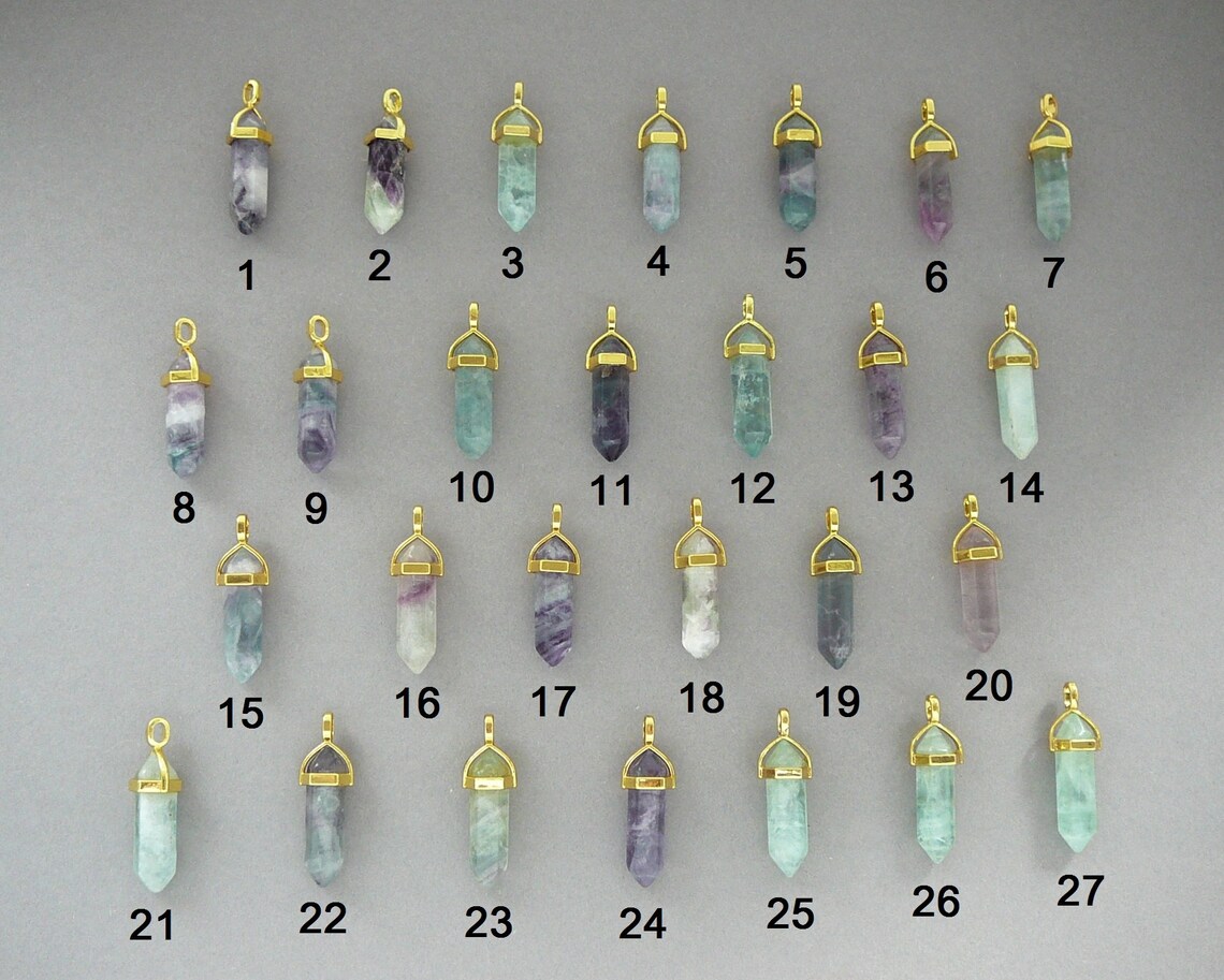 Fluorite Necklace Natural Fluorite Pendant Necklace Women | Etsy