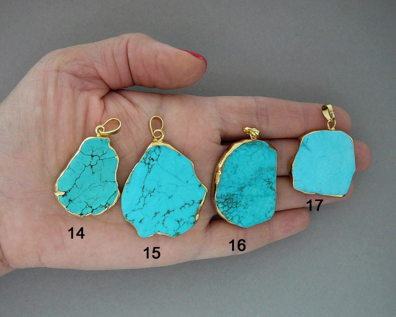 Turquoise Pendant Necklace Blue Necklace Gift for Women | Etsy