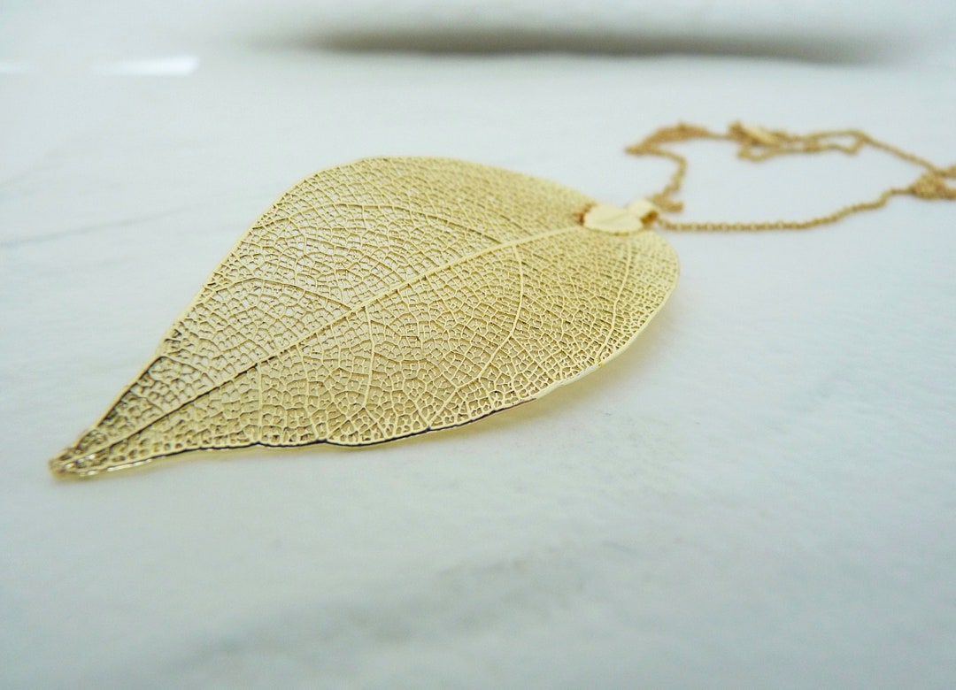 Gold Real Leaf Necklace, Natural Leaf Jewelry, Bridesmaids Jewelry ...