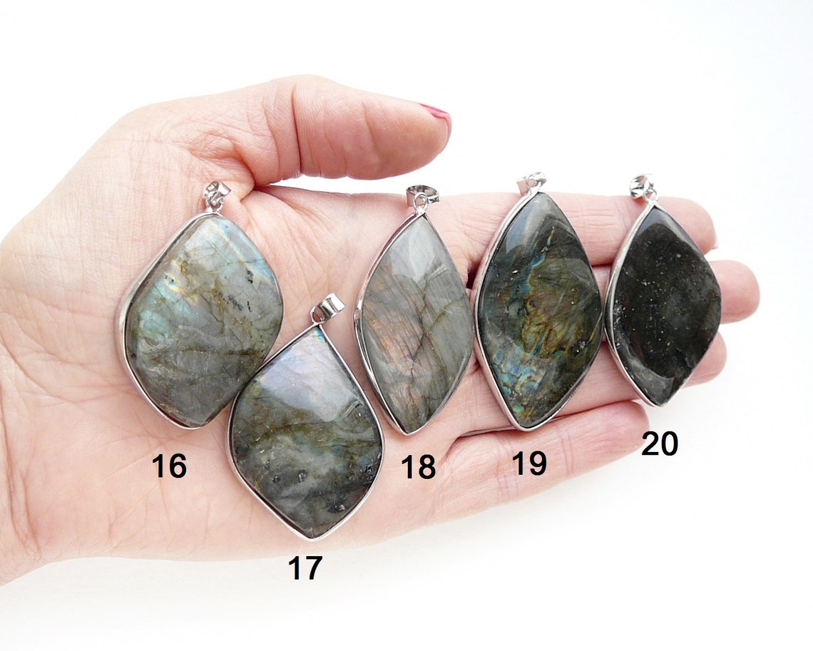 Labradorite Necklace Labradorite Pendant Silver Natural | Etsy