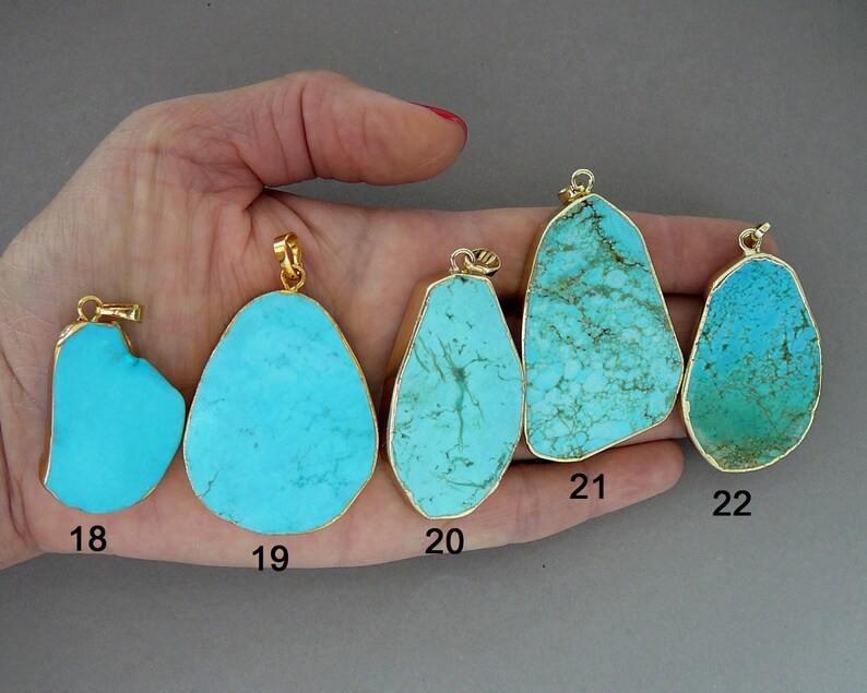 Turquoise Pendant Necklace Blue Necklace Gift for Women | Etsy