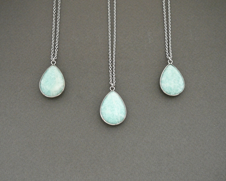 Amazonite Necklaces Green Stone Pendant for Women Gift Mint - Etsy