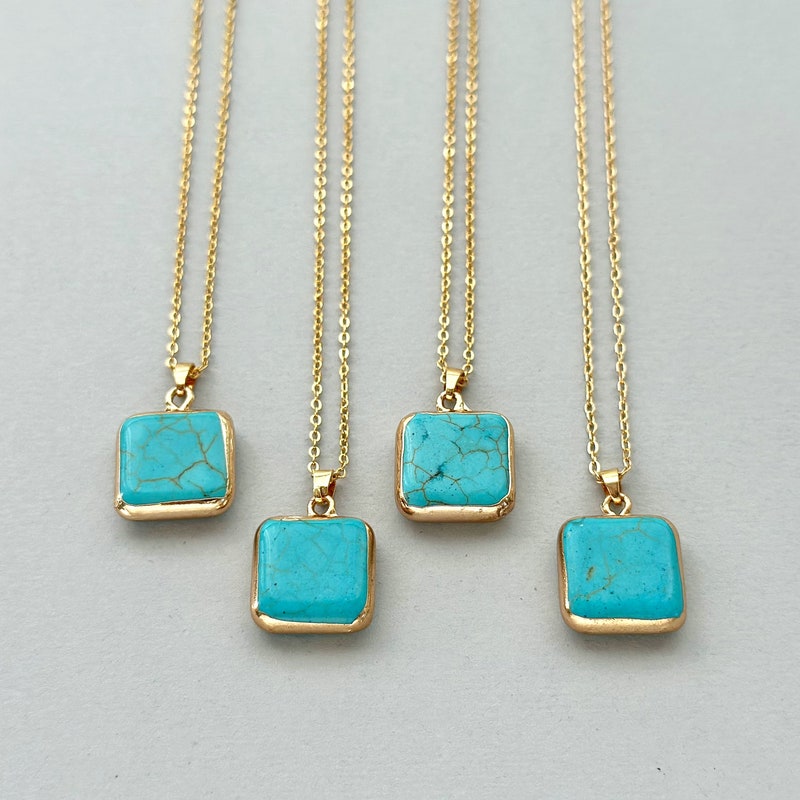 Turquoise Pendants Square - Etsy