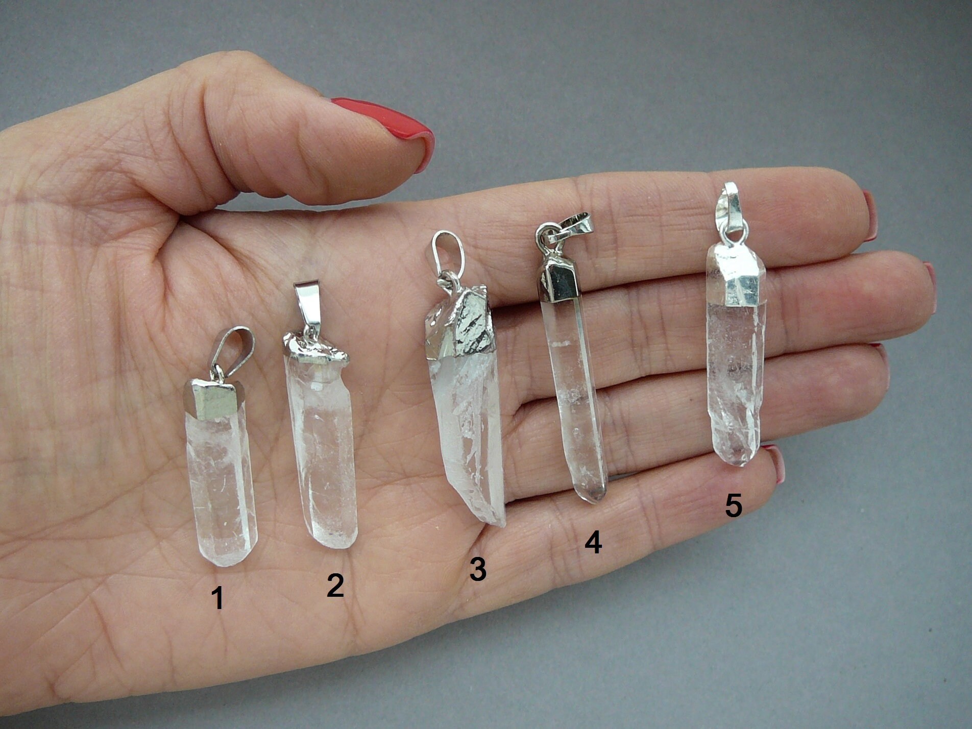 Raw Clear Crystal Point Necklace Healing Crystals Necklace for | Etsy