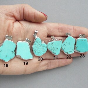 Turquoise Necklace Turquoise Pendant Long Necklace for - Etsy