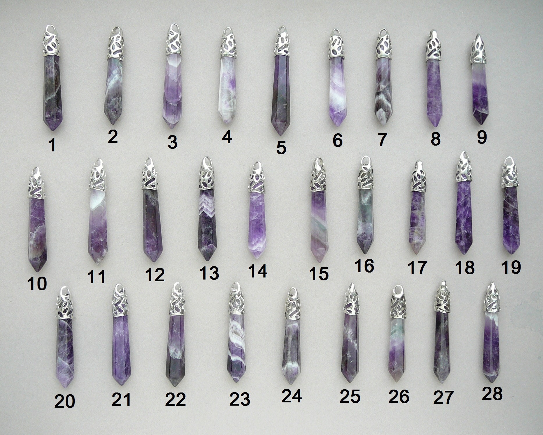 Amethyst Necklace Natural Amethyst pendant Long Necklace | Etsy