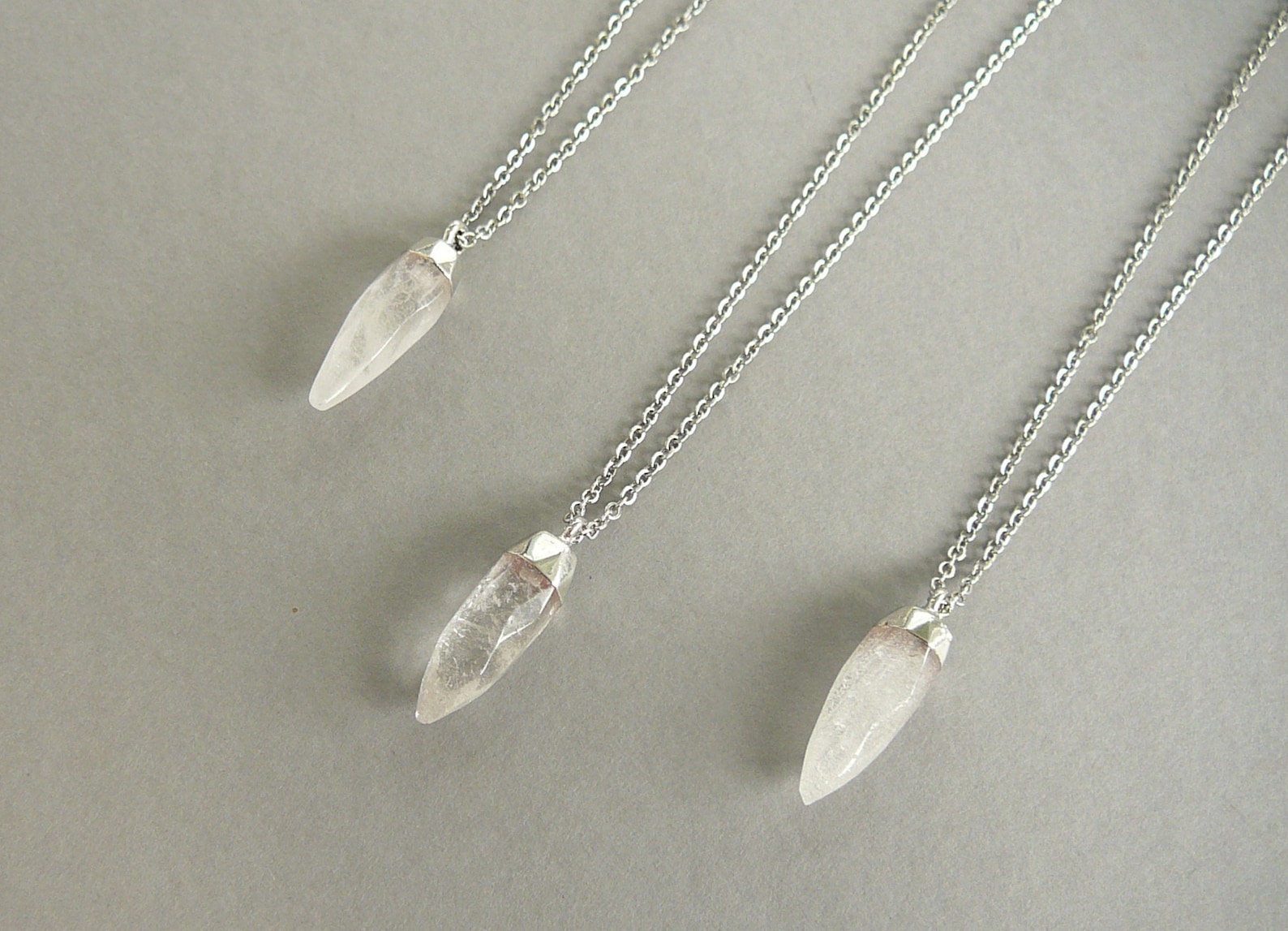 Clear Quartz Crystal Necklace for Men Women Quartz Pendants - Etsy