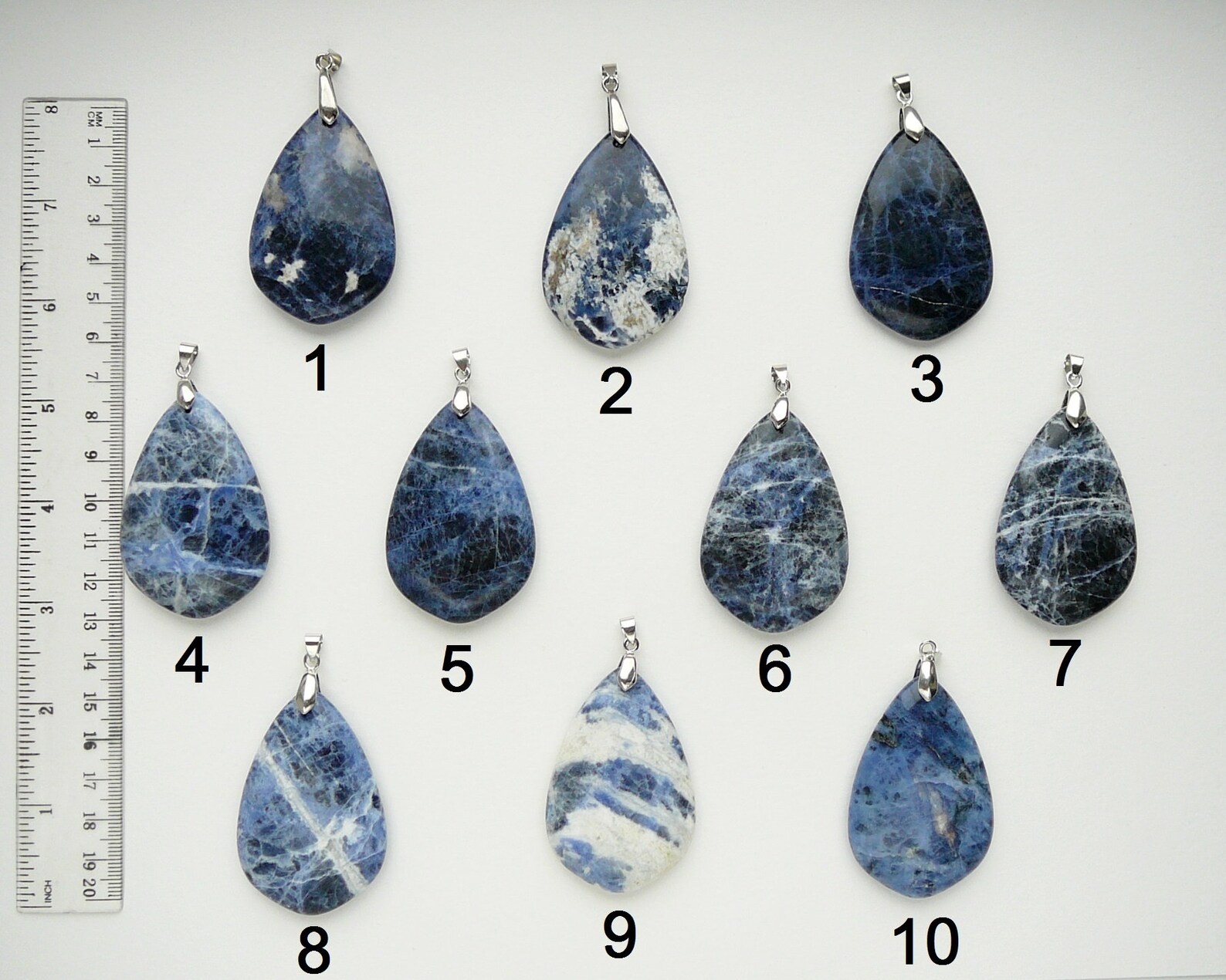 Sodalite Necklace Big Sodalite Pendant Long Necklace Natural | Etsy