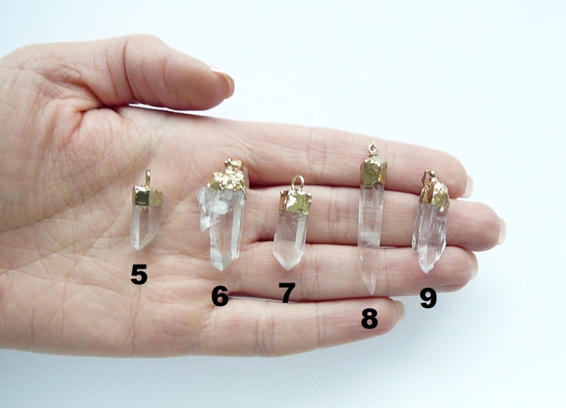 Raw Clear Quartz Necklace Crystalline Pendant Necklaces April | Etsy