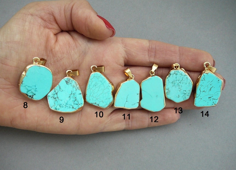 Turquoise Pendant Necklace Blue Necklace Gift for Women - Etsy