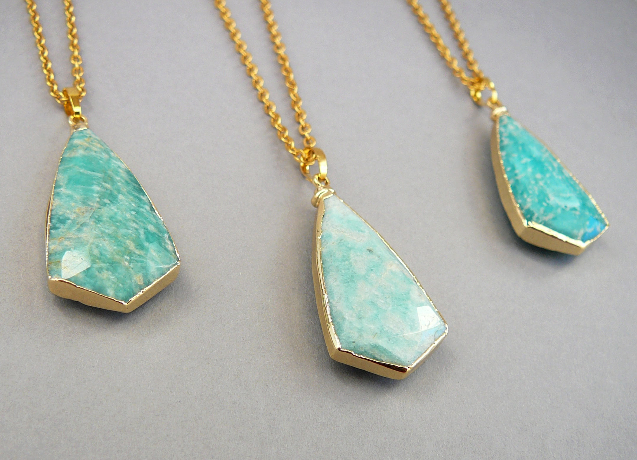 Amazonite Necklace Gemstone Necklace Womens Gift Long Stone | Etsy