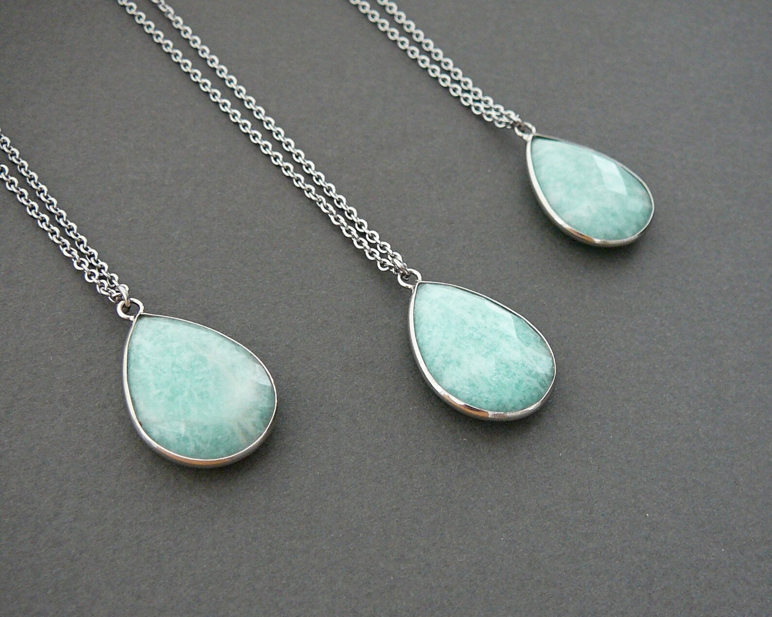 Amazonite Necklaces Green Stone Pendant for Women Gift Mint Stone ...