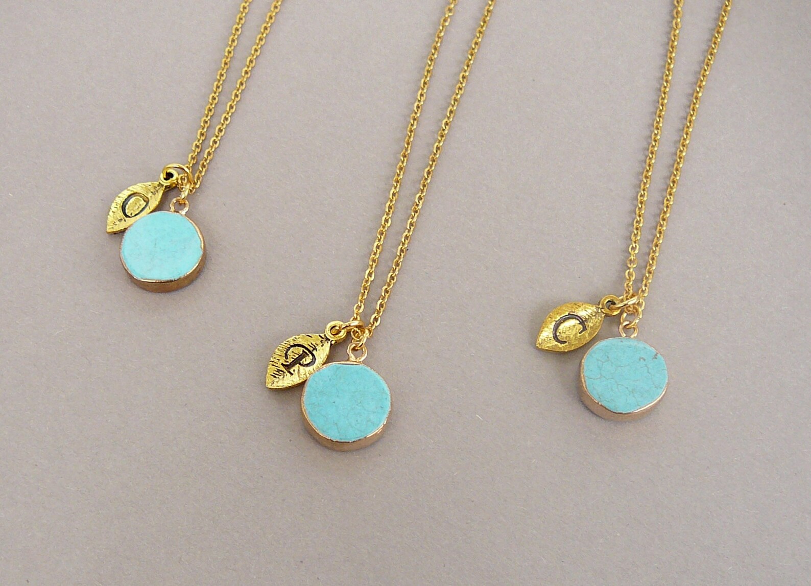 Turquoise Necklace for Women Initial Necklace Letter Pendant Necklaces ...