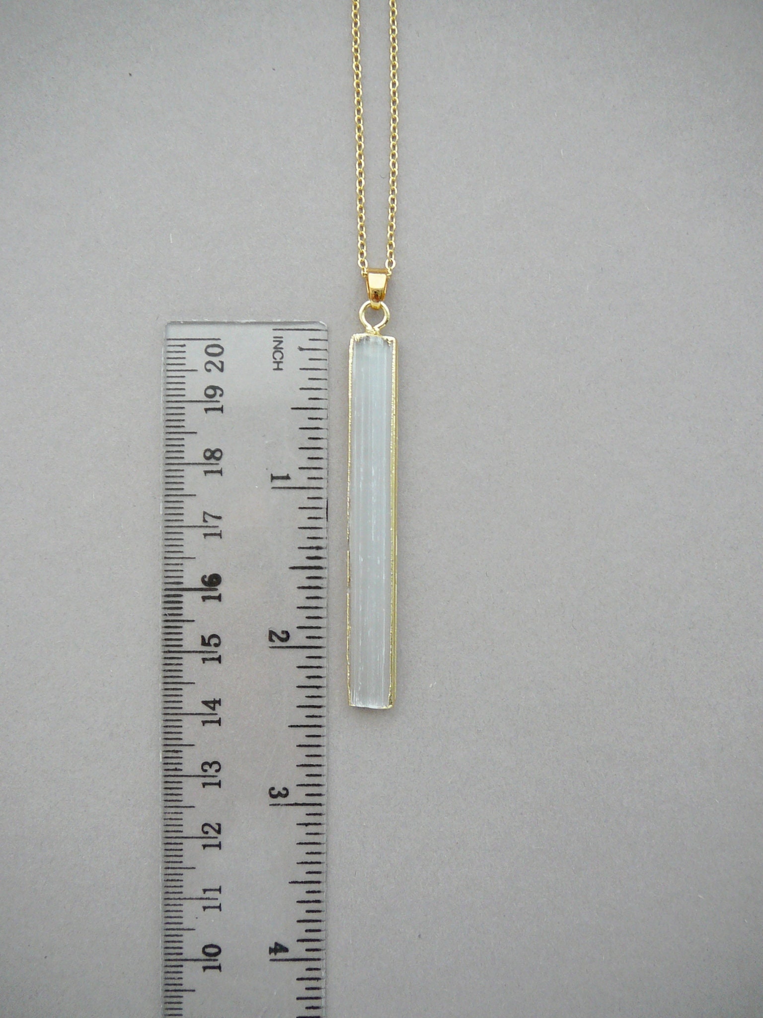 Selenite Necklace Raw Selenite Gold Necklaces Selenite Pendant | Etsy