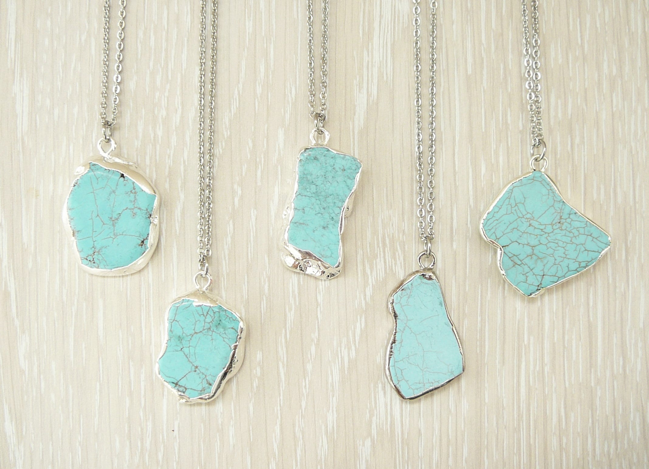 Turquoise Necklace Turquoise Pendant Long Necklace for | Etsy