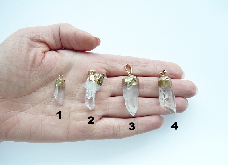 Raw Clear Quartz Necklace Crystalline Pendant Necklaces April | Etsy