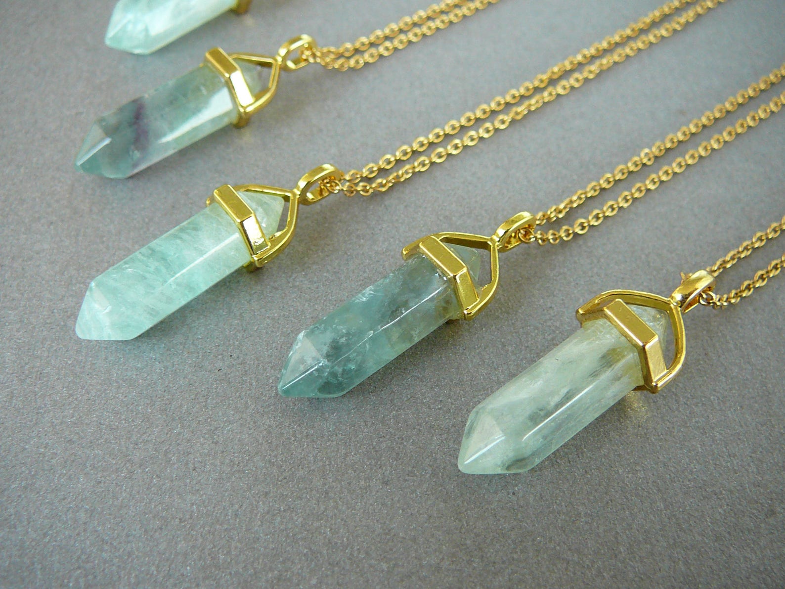 Fluorite Necklace Natural Fluorite Pendant Healing Crystal - Etsy