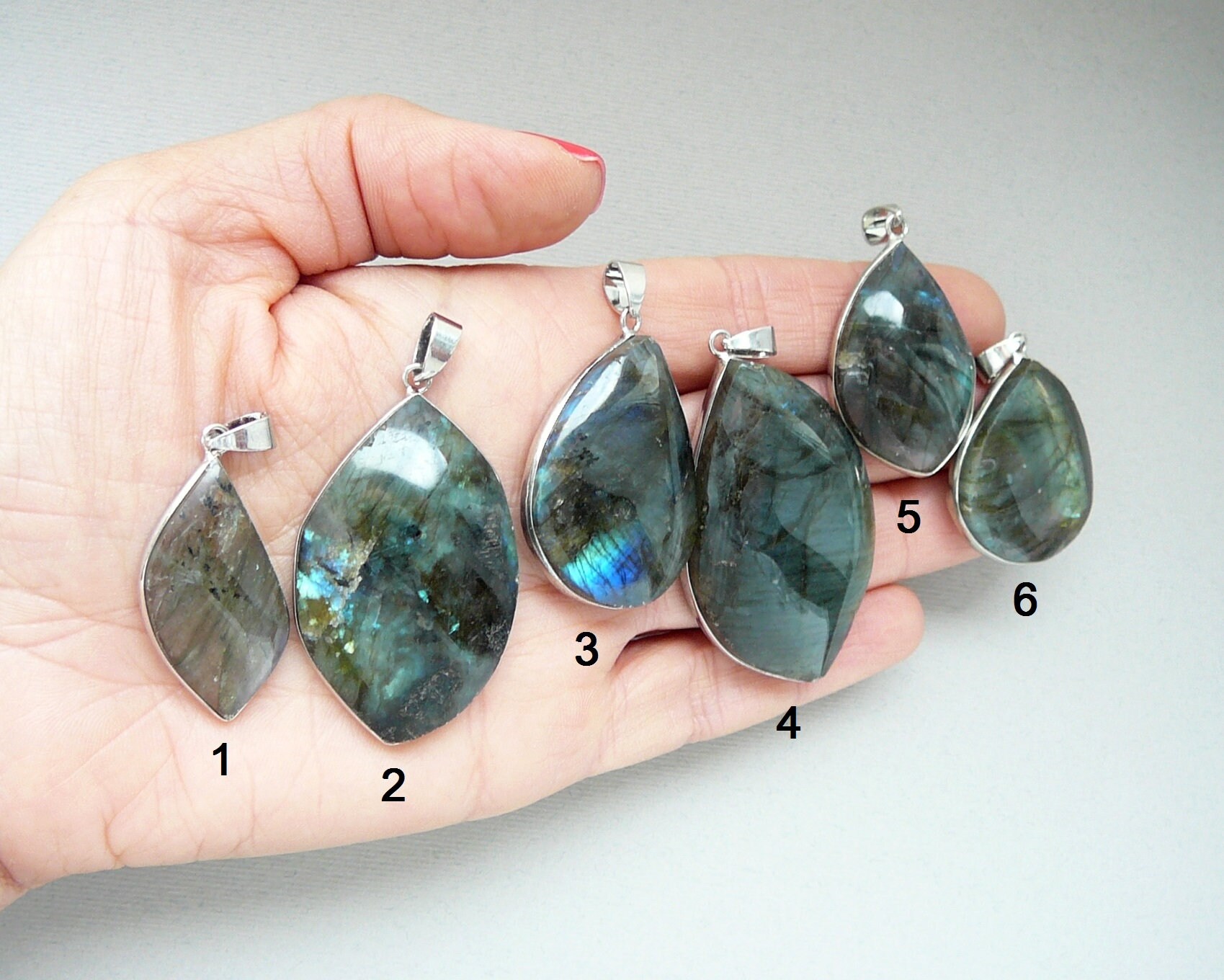 Labradorite Necklace Labradorite Pendant Silver Natural | Etsy