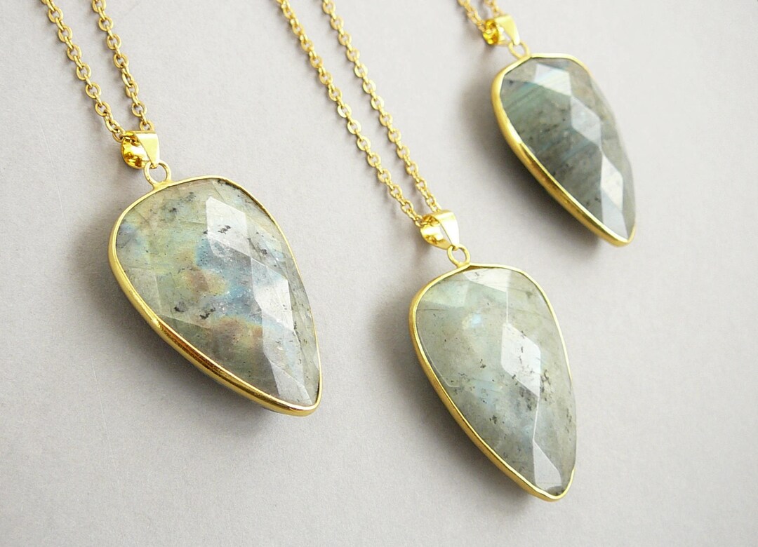 Labradorite Necklace, Labradorite Pendant, Gold Labradorite Necklace ...