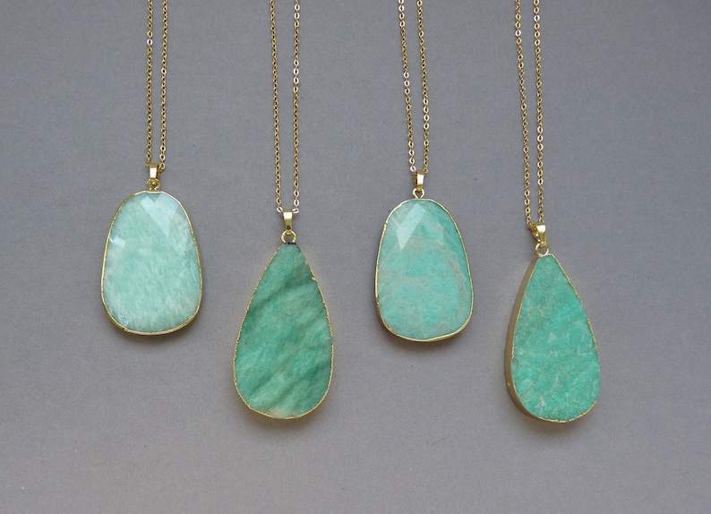 Amazonite Necklace Amazonite Pendant Gift for Women Gemstone - Etsy