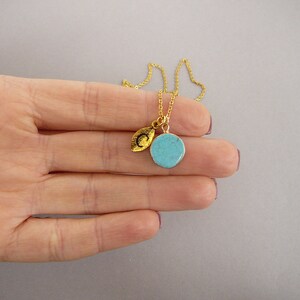 Turquoise Necklace for Women Initial Necklace Letter Pendant Necklaces ...