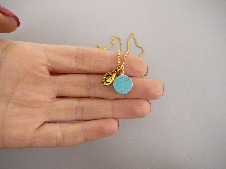Turquoise Necklace for Women Initial Necklace Letter Pendant Necklaces ...