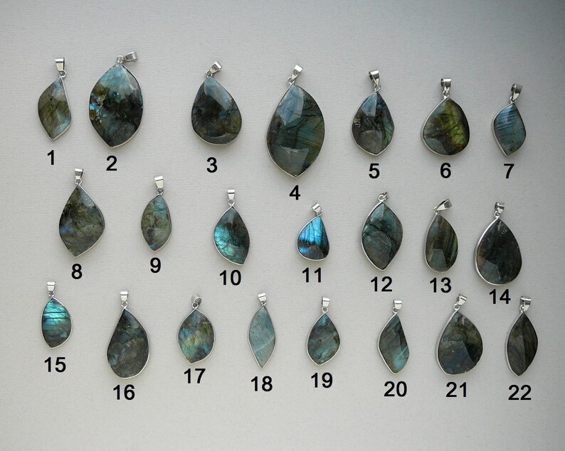 Labradorite Necklace Labradorite Pendant Silver Natural | Etsy