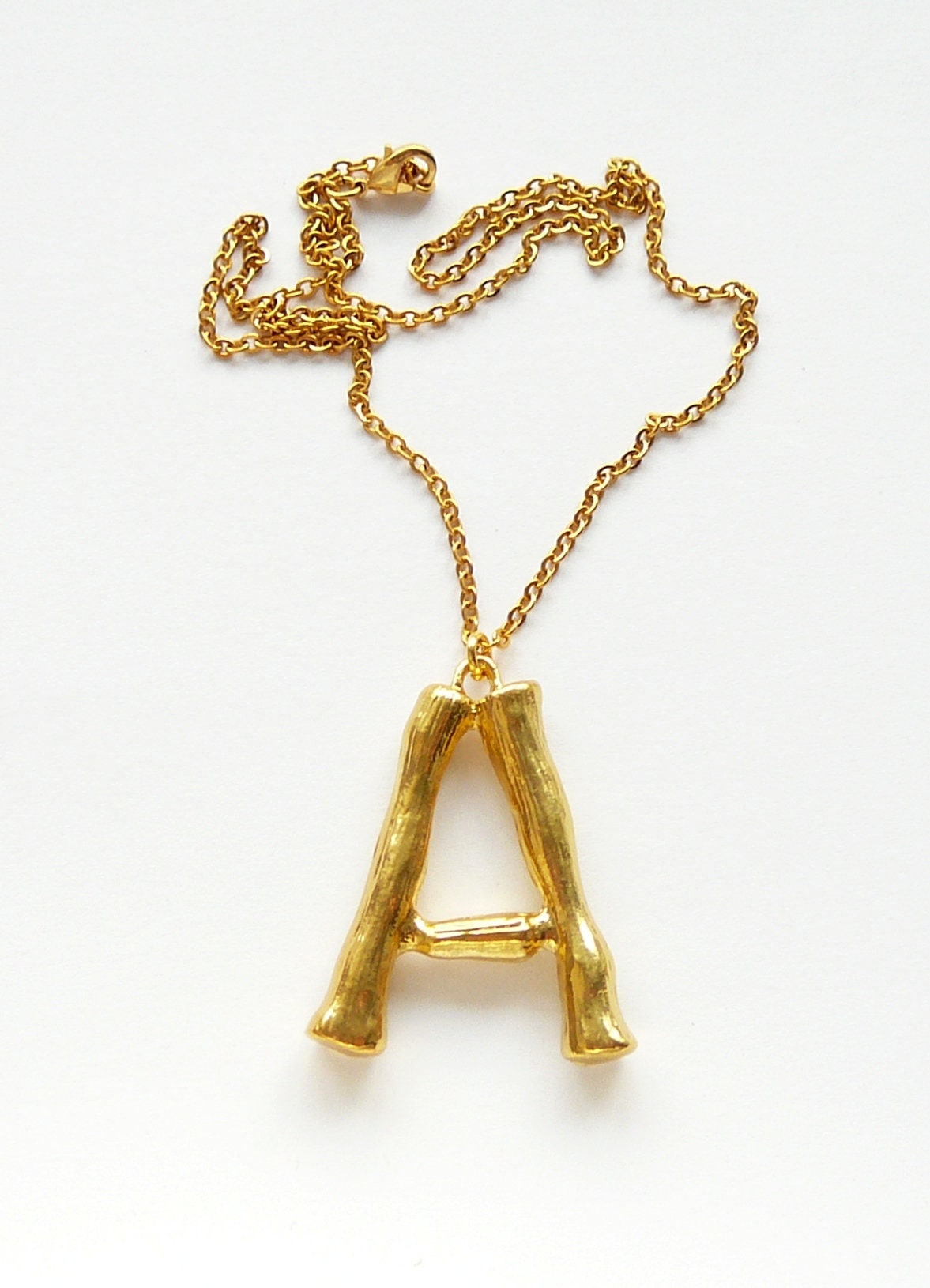 Big Letter Necklace Women Large Initial Necklace Gold Plated Etsy