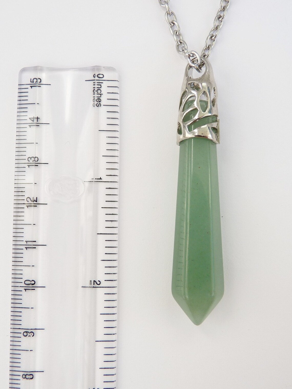 Green Aventurine Necklace Natural Aventurine Pendant Long Necklace ...