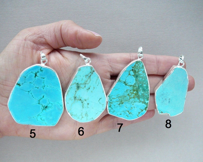 Turquoise Pendant Necklace Gift for women Blue Necklace | Etsy