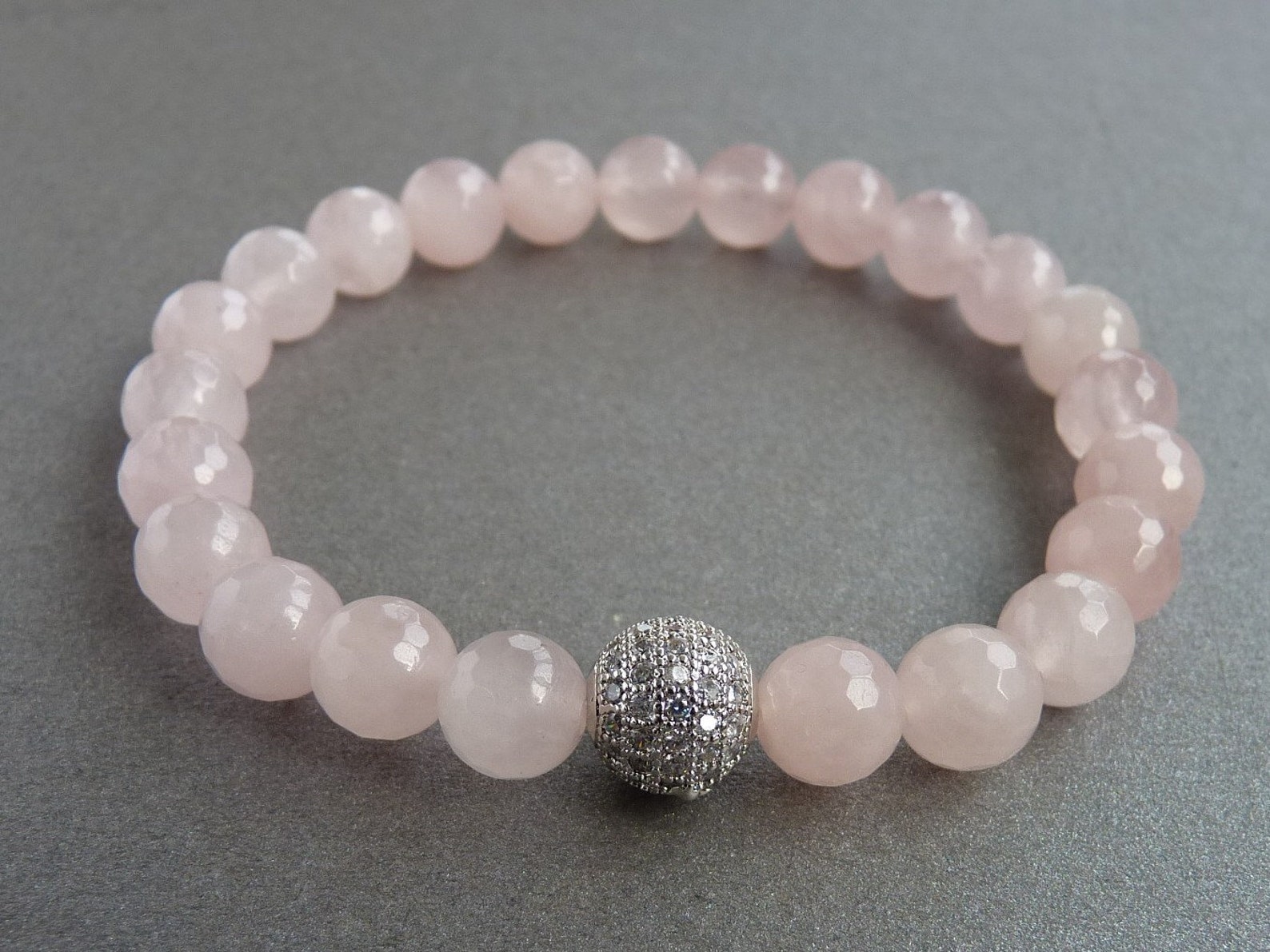 Rose Quartz Bracelet for Women Gift Bracelet for Her Natural - Etsy