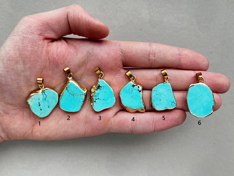 Turquoise Pendant Necklace Blue Necklace Gift for Women - Etsy