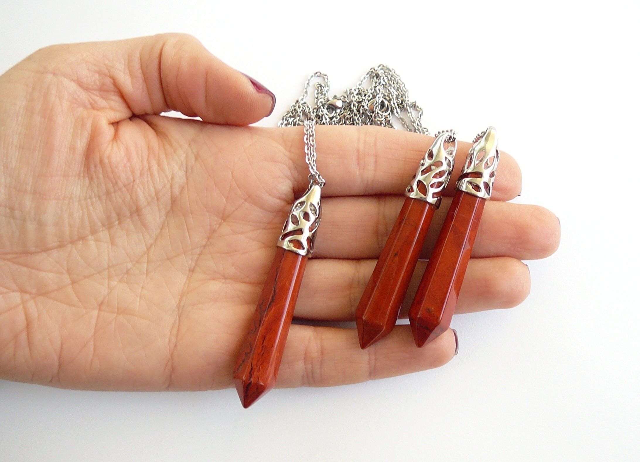 Red jasper necklace red jasper pendant healing crystal | Etsy