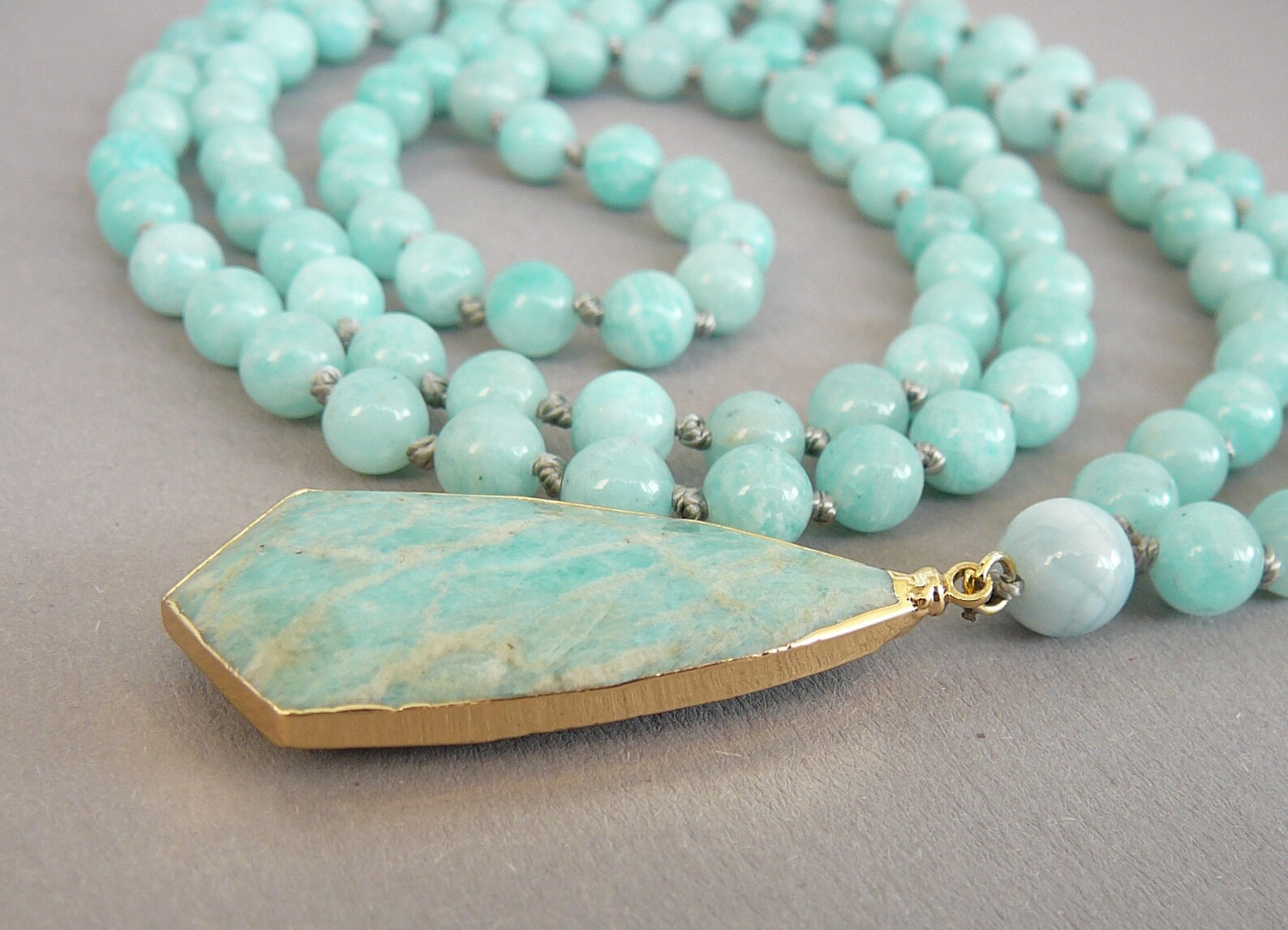 Amazonite Necklace for Women 108 Bead Mala Necklace for Her | Etsy