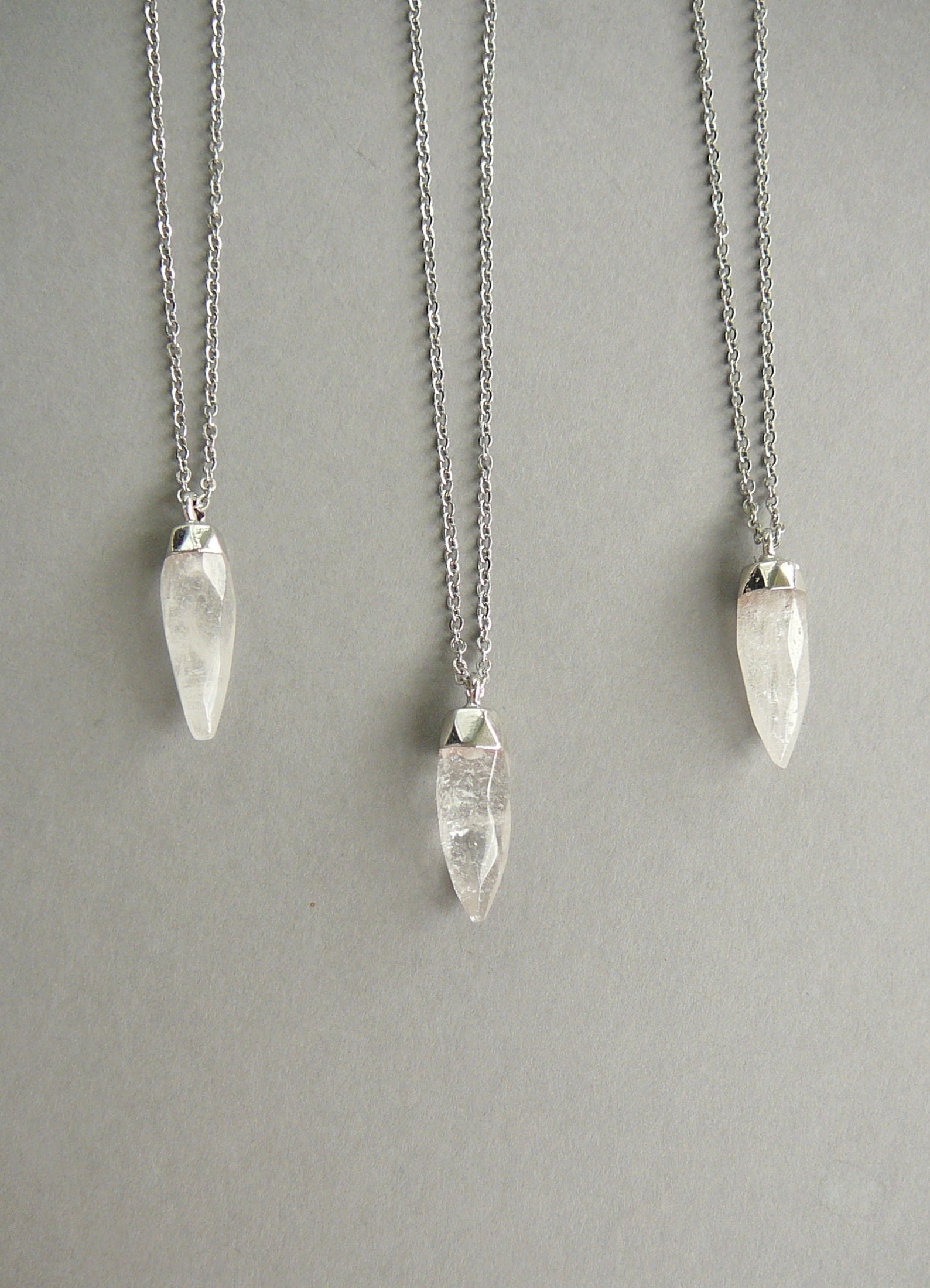 Clear Quartz Crystal Necklace for Men Women Quartz Pendants - Etsy
