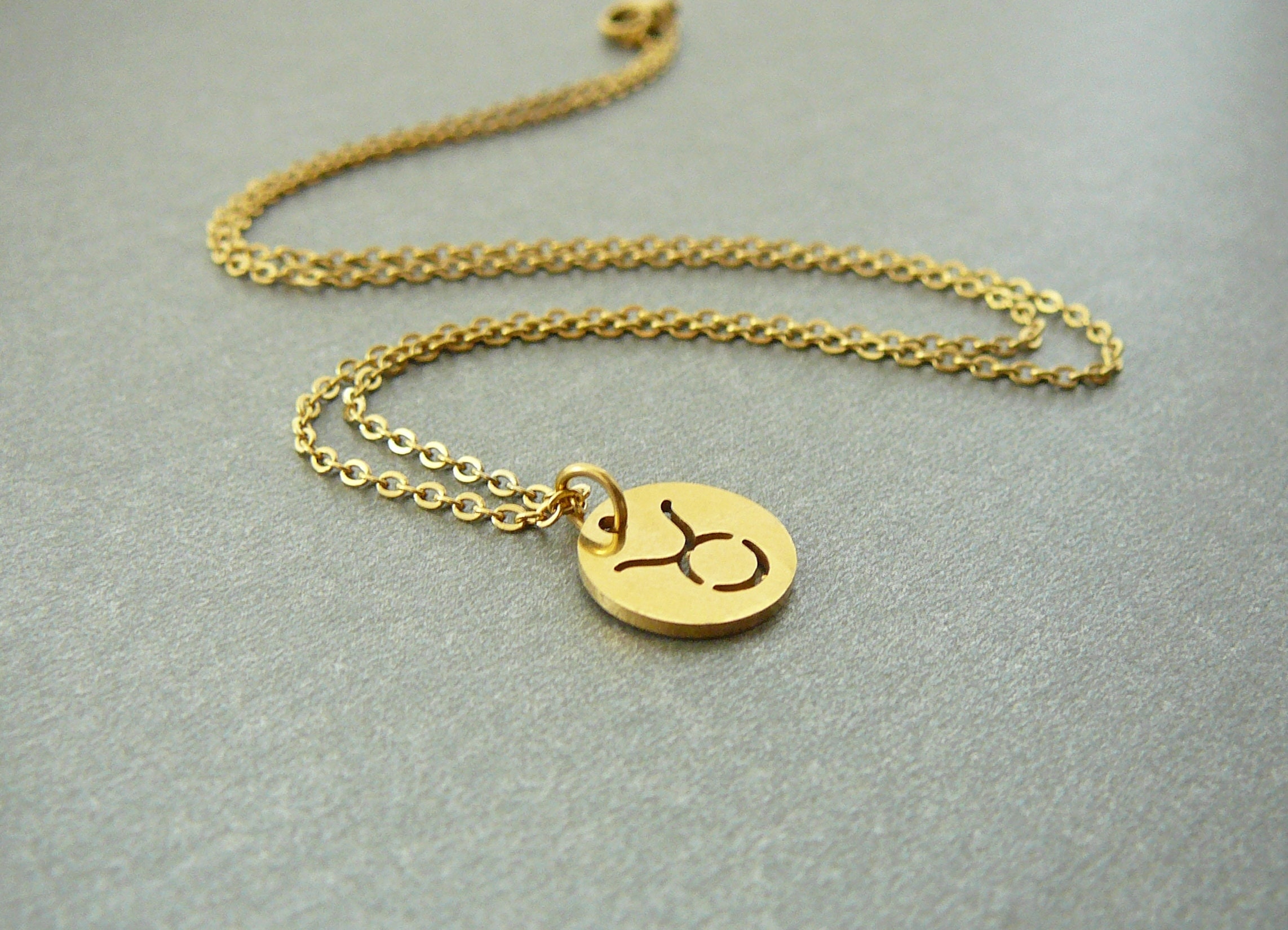 Taurus Necklace Zodiac Necklace Coin Necklaces Horoscope - Etsy