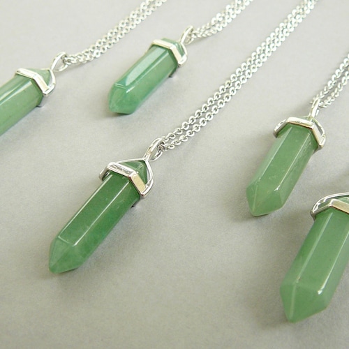 Green Aventurine Necklace Natural Aventurine Pendant Long - Etsy