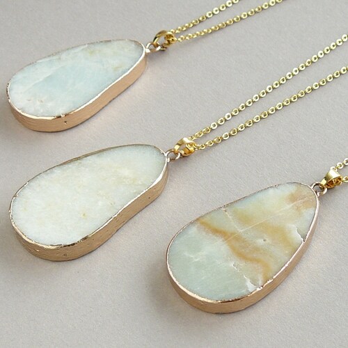 Amazonite Necklace Amazonite Pendant Gift for Women Gemstone - Etsy