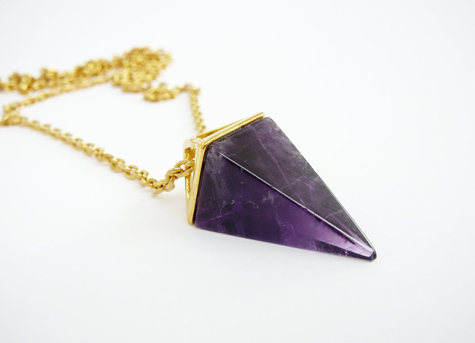 Amethyst Necklace Genuine Amethyst Pendant Crystal Stone - Etsy