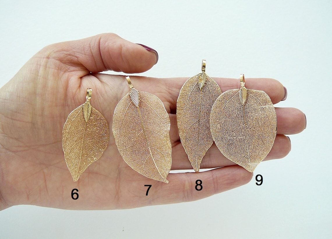 Gold Leaf Necklace Real Leaf Necklace Natural Leaf Jewelry for | Etsy
