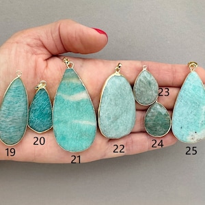 Amazonite Necklace Amazonite Pendant Gift for Women Gemstone - Etsy