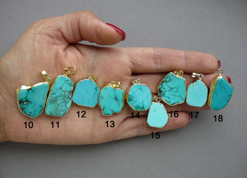 Turquoise Pendant Necklace Blue Necklace Gift for Women - Etsy