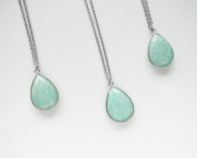 Amazonite Necklaces Green Stone Pendant for Women Gift Mint - Etsy