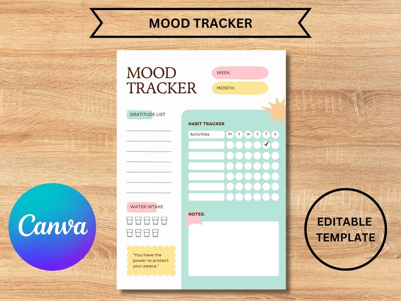 Daily Mood Tracker Printable Mood Track Emotion Tracker - Etsy