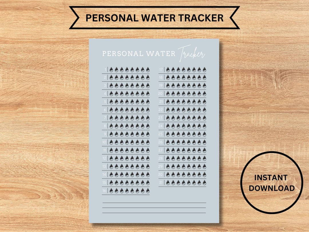 PERSONAL - Water Tracker Printable, 30 Day Water Challenge Printable ...