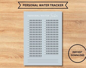 Water Tracker, 30 Day Water Challenge Printable, Water Intake Template ...