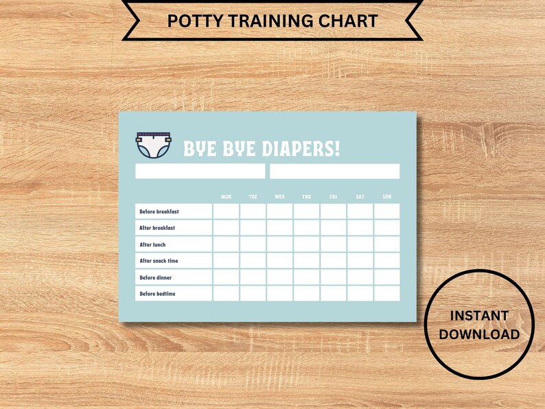Printable Potty Training Chart, Digital Instant Download - Etsy