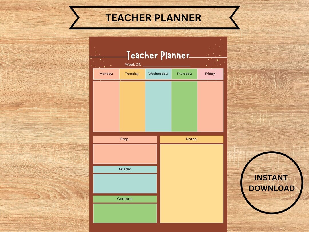 Teacher Digital Planner | Printable Canva Planner | Lesson Planner PDF ...