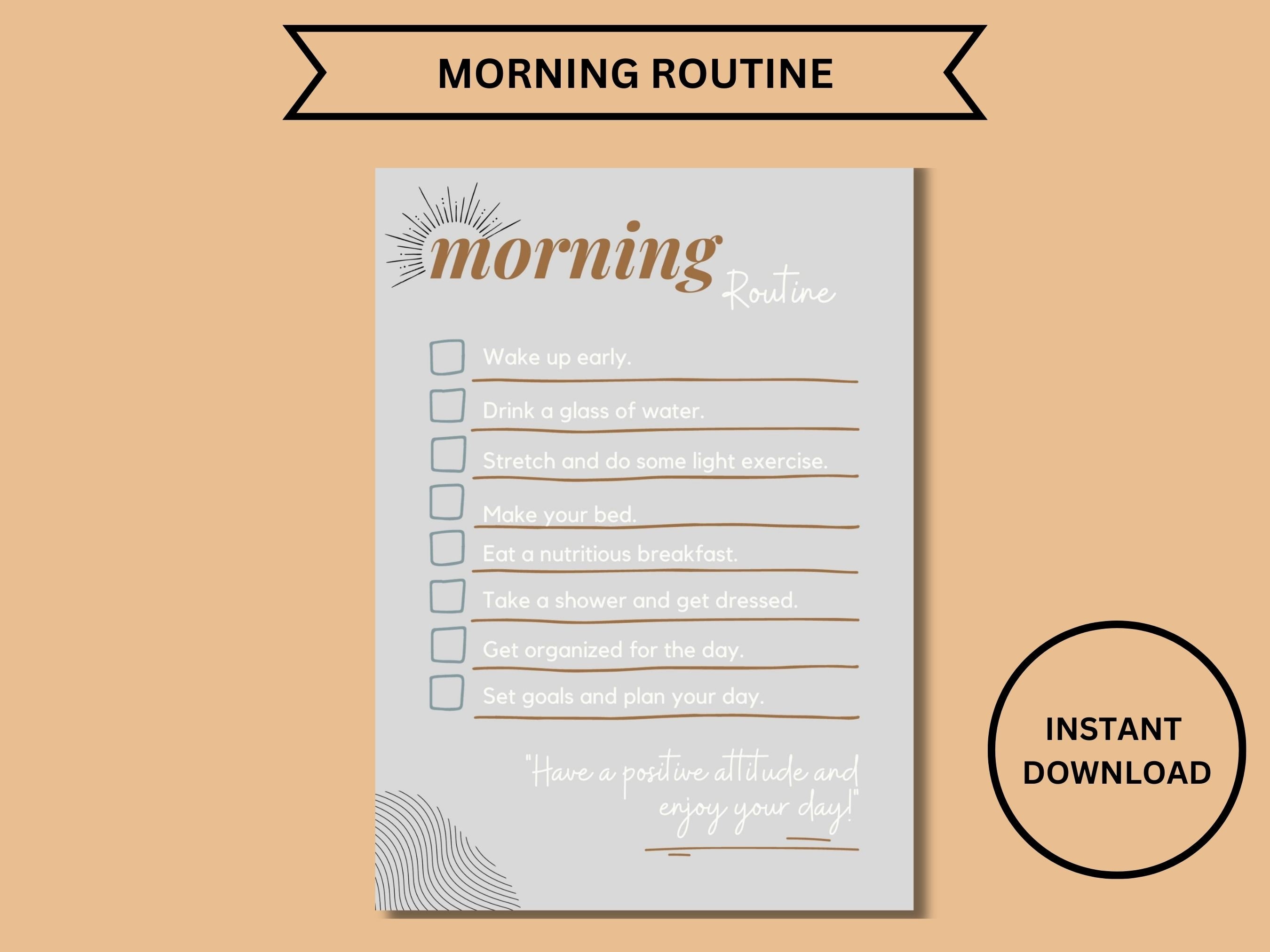 Editable Morning Routine Checklist | Morning and Nighttime Printable - Etsy