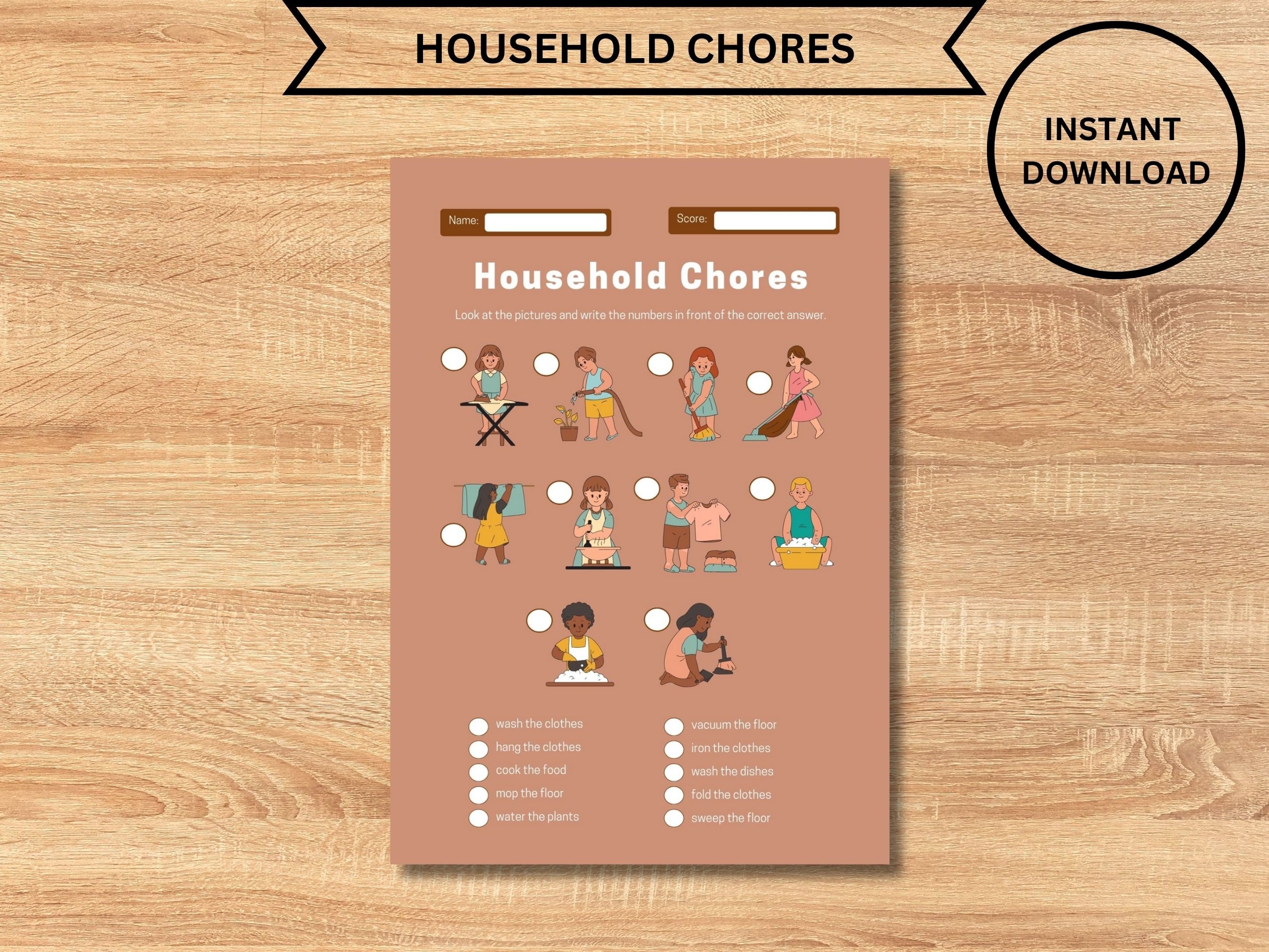 Household Chores, Chore Calendar Printable, House Chores List ...